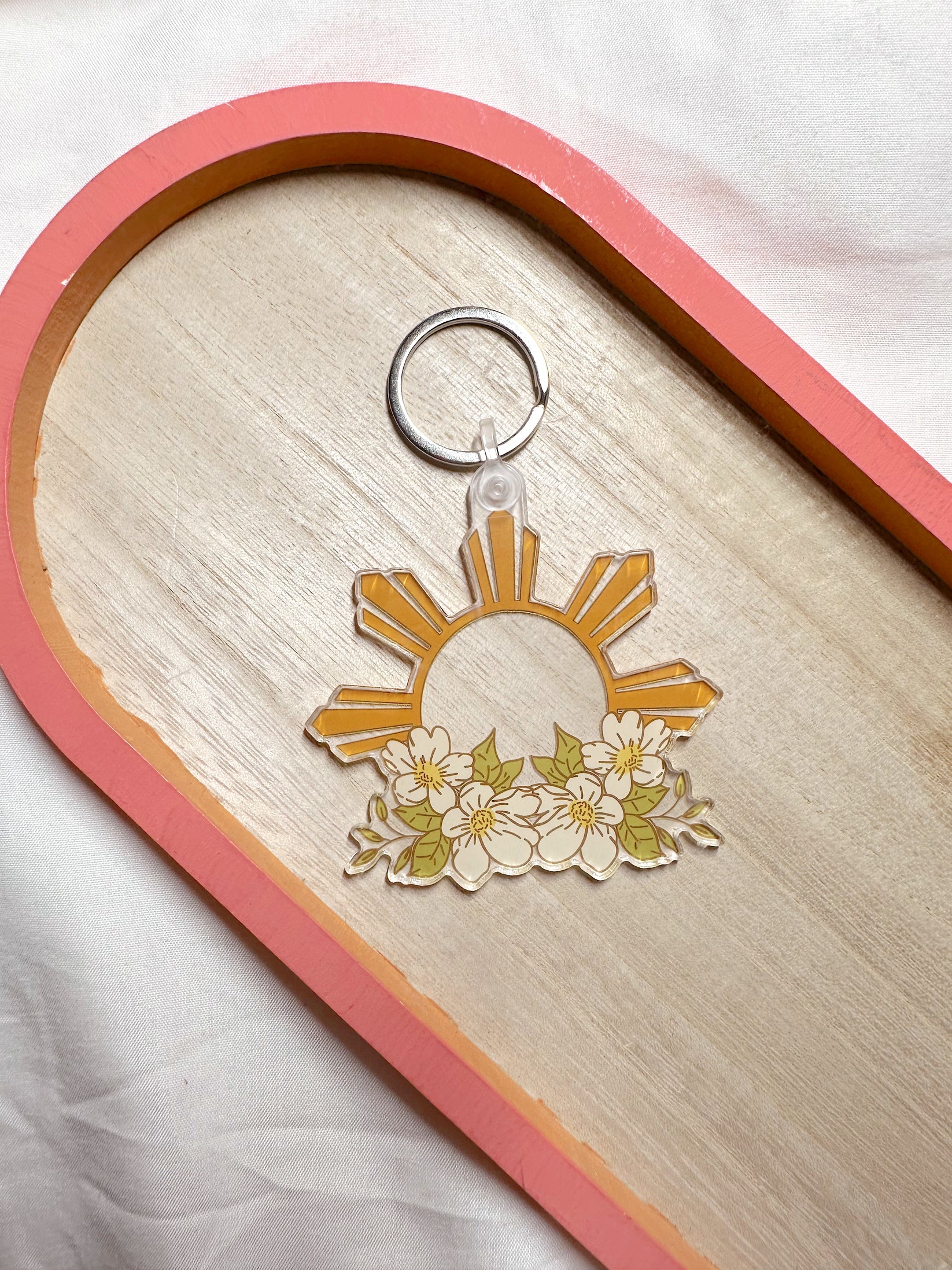 Filipino Sun Sampaguita Keychain – amarieacreates