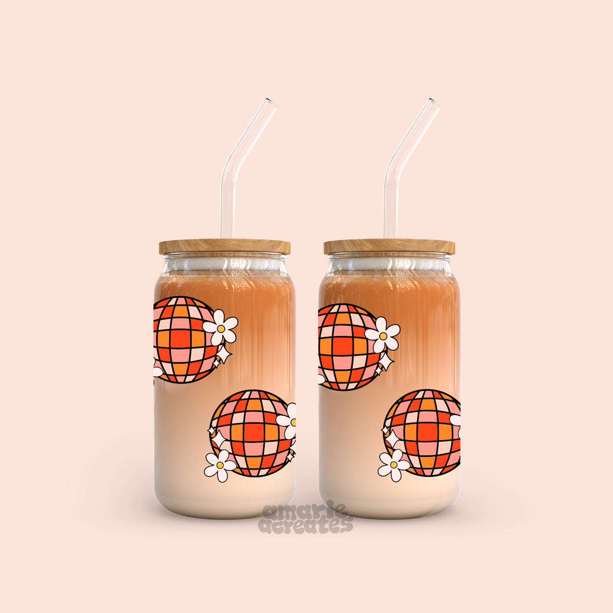 Disco Daisy Glass Cup – amarieacreates