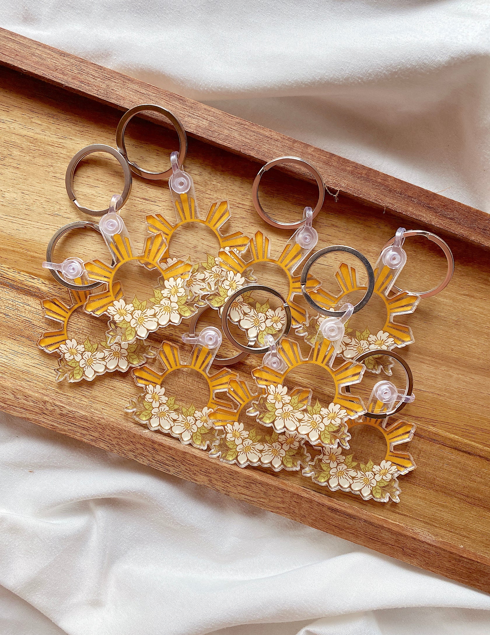 Filipino Sun Sampaguita Keychain – amarieacreates