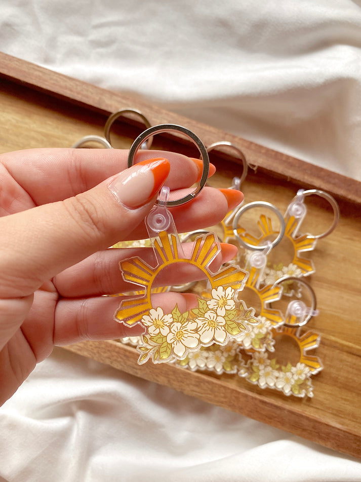 Filipino Sun Sampaguita Keychain – amarieacreates