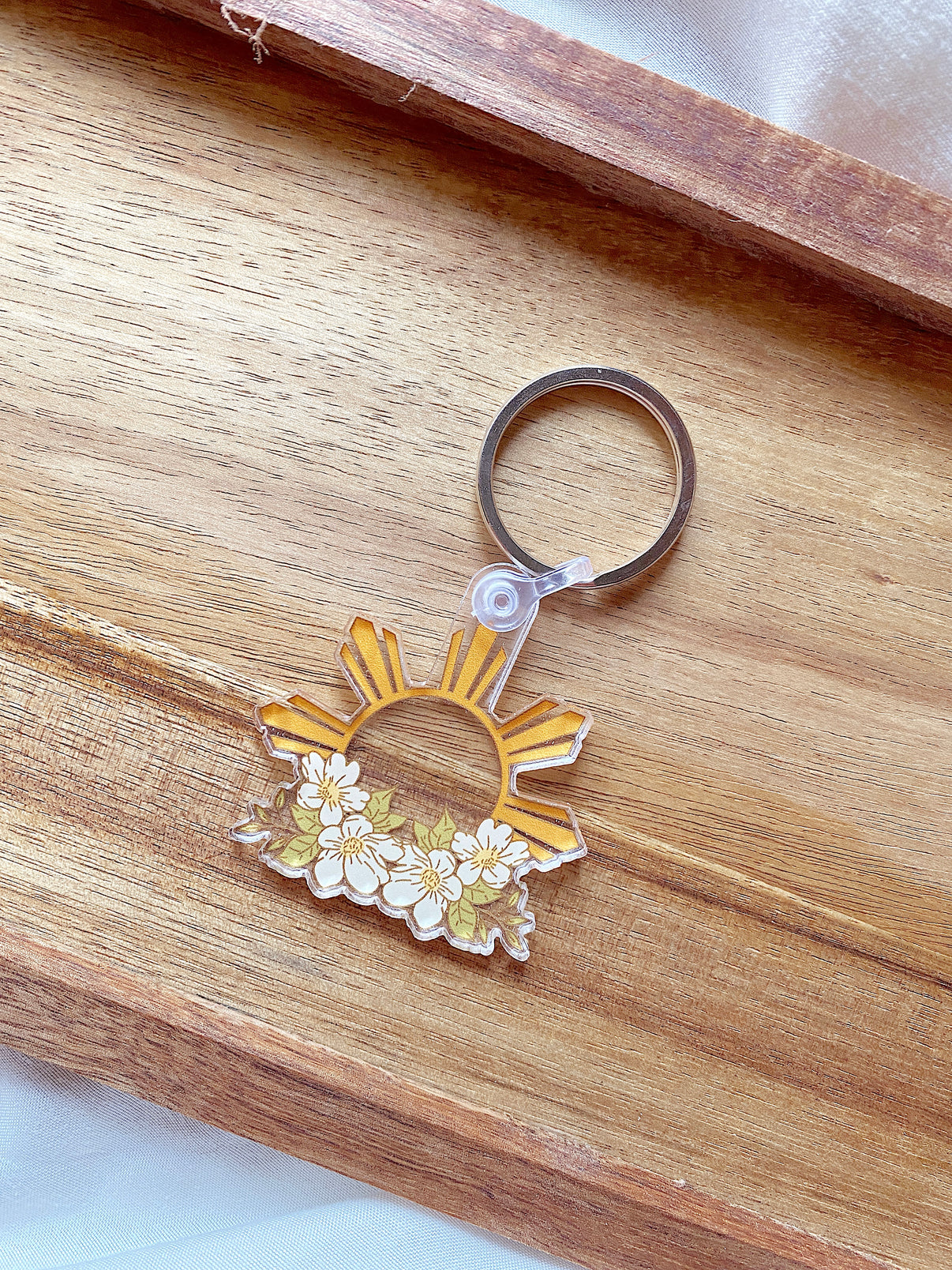 Filipino Sun Sampaguita Keychain – amarieacreates