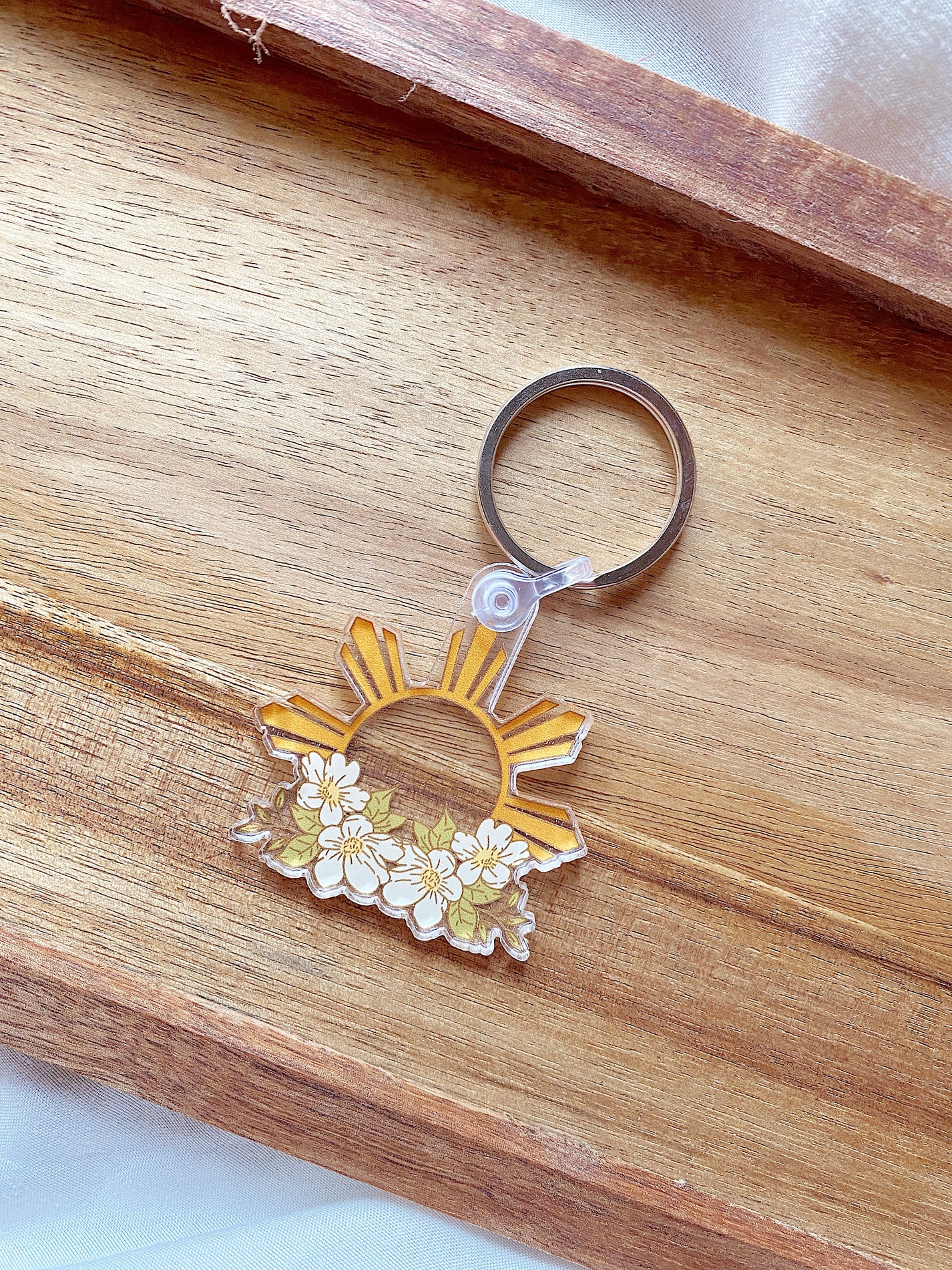 Filipino Sun Sampaguita Keychain – amarieacreates